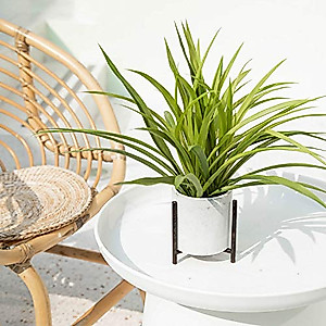 Velener 15" Potted Spider Plant in Artificial Plant Stand- Fake Plants for Indoors Outdoor Patio Decor Modern House Accessories for Home Office, Zen Garden Green Bathroom Kitchen Table Living Room