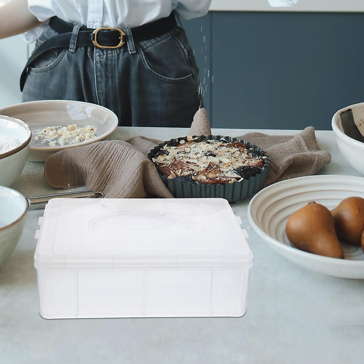 Didiseaon Box Cake Carrier with Lid and Handle Cupcake Storage Container Cake Storage Holder Cake Stand Plastic Handheld Cupcake Holder Cake Container Cake Stand with Lid Dessert Container