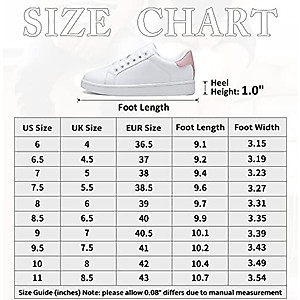 Vepose Women's 8003 Fashion Lace Up Comfortable Casual Tennis Sneakers,White,Size 8M US(CJY8003 White Pink 08)