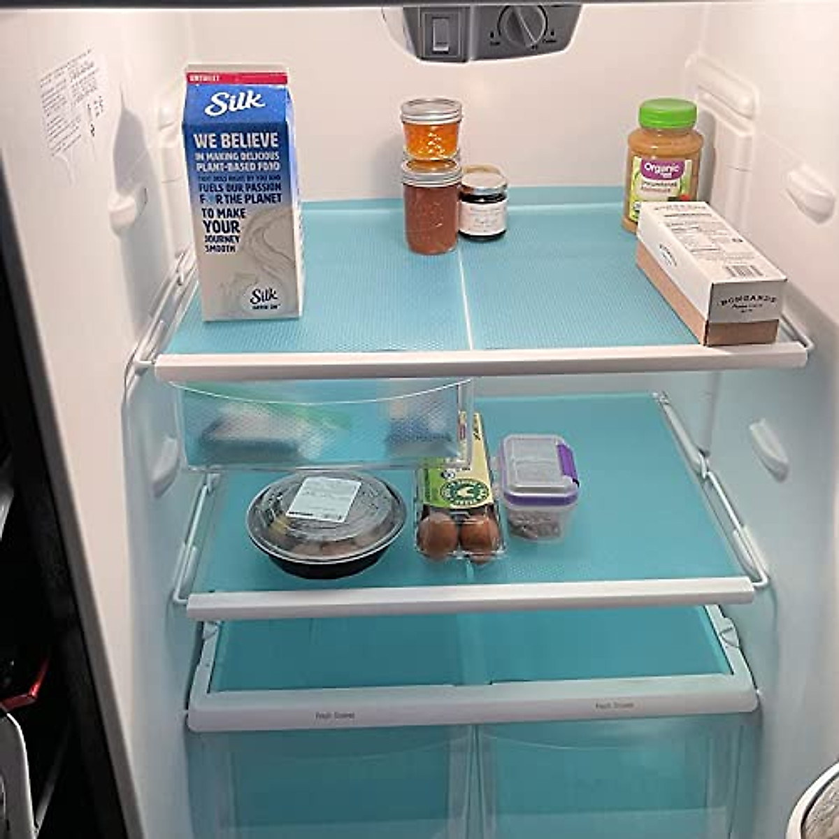 3 Rolls Refrigerator Liners 17.71*59inch, Washable Fridge Mats Shelf Liners Waterproof Fridge Pads Drawer Table Mats Refrigerator Mats for Shelves