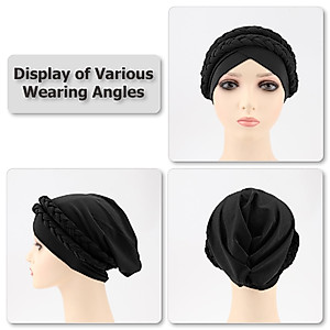 Turbans for Women African Pre-Tied Head Scarf for Women's Hair Wraps Cover Beanie Cap Cancer Chemo Headwear for Women