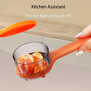 Vegetable Peeler with Container for Potatoes and Carrot - Perfect Addition Kitchen (Green)