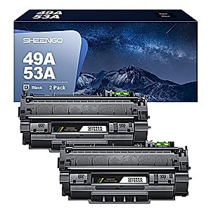 49A Black Toner Cartridge Q5949A Q7553A 49X 53A Black Ink Replacement for HP 1320 Toner Cartridge Compatible with Laserjet 1320 1320N 1320TN P2015 P2015D P2015DN M2727NF 3390 3392 Printers (2 Black)