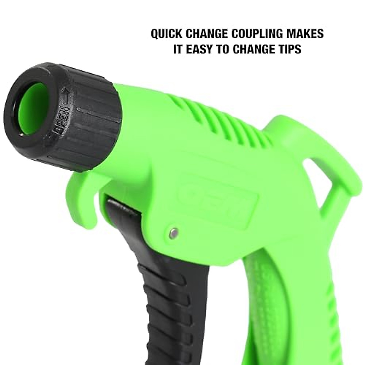 OEMTOOLS 24439 5-Piece Air Blow Gun, Blower for Air Compressor, Clear Debris, Dry Work Surfaces, and Remove Dust and Dirt, 4 Removable Air Hose Nozzles, Green