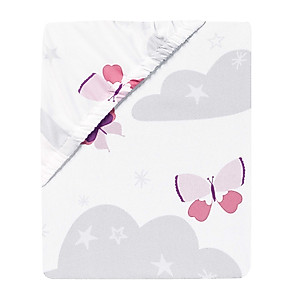 Bedtime Originals Butterfly Kisses Fitted Crib Sheet, Multicolor