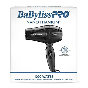 BaBylissPRO Nano Titanium Bambino Compact Dryer, 1 Count (Pack of 1)