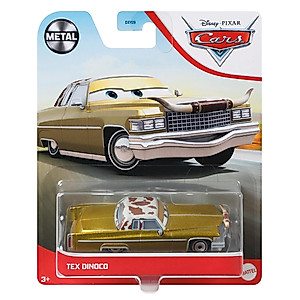 Disney Cars Toys and Pixar Cars Tex Dinoco, Miniature, Collectible Racecar Automobile Toys Based on Cars Movies, for Kids Age 3 and Older, Multicolor