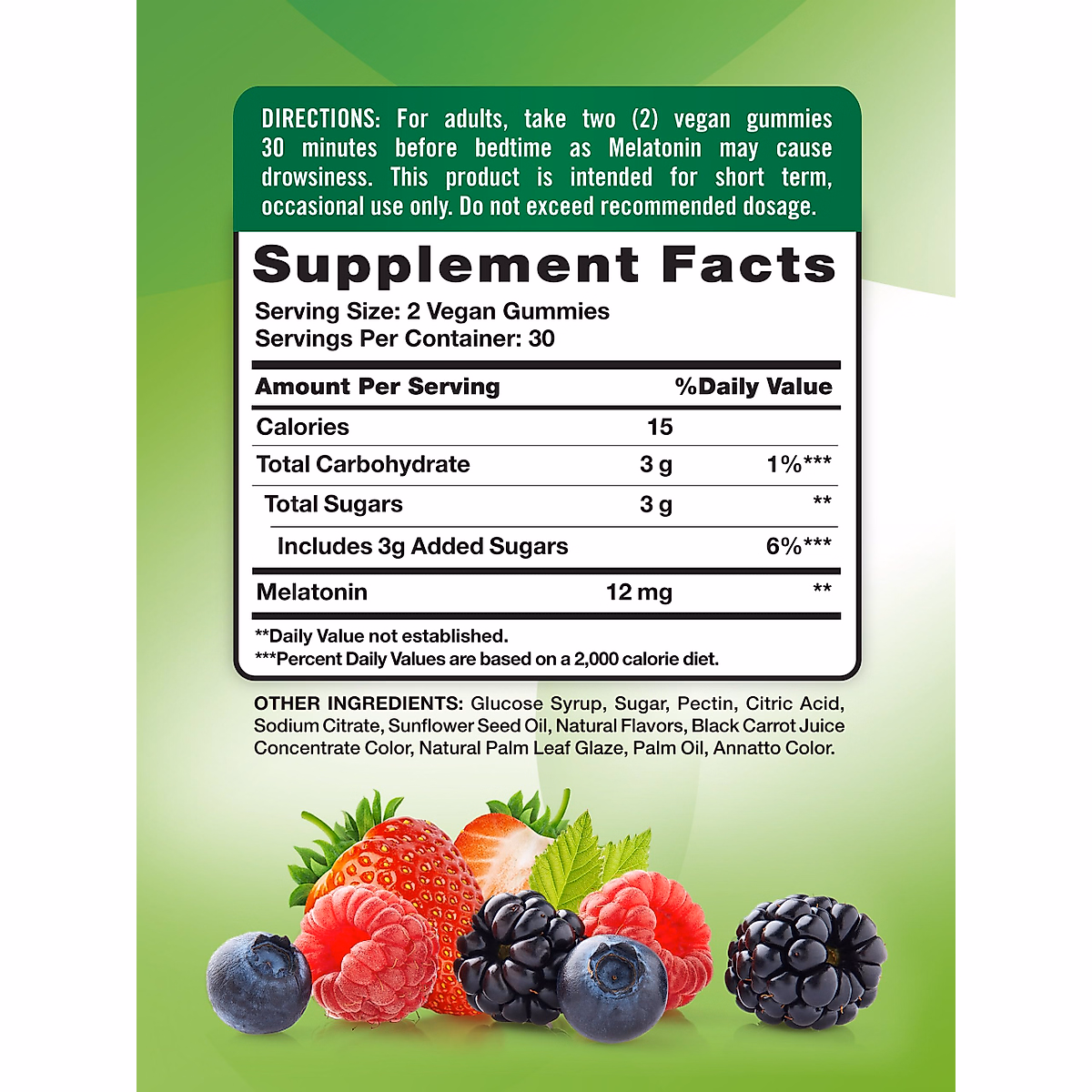 Nature's Truth Melatonin Gummies | 12mg | Mixed Berry Flavor | Vegan, Non-GMO & Gluten Free Supplement