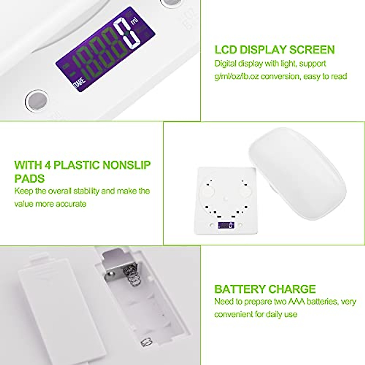 Digital Pet Scale, Animal Scales Platform Accurately Baby Weighing Tray Mini Precision Gram Weight Balance Multifunction LED Weights Tool Blue Backlight for Kitten Puppy Hamster Little Bird Toddler