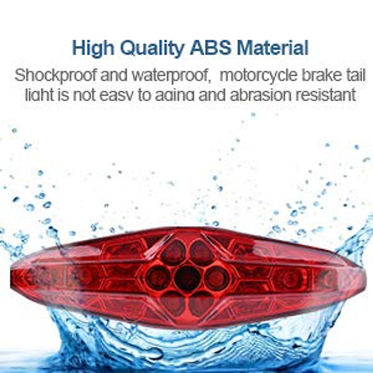 Keenso 12V Universal 15 LED Motorcycle Rear Tail Light Brake Stop Running Tail Light ATV Dirt Bike (B)