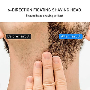 Bald Head Shavers for Men - 4 in 1 Electric Razor for Bald Men Wet and Dry, Floating Cordless USB Rechargeable Rotary Shaver Grooming Kit Beard Trimmer Waterproof Fast Charging with LED Display