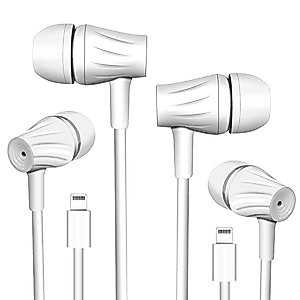 2 Pack-Apple Headphones Wired Earbuds with Lightning Connector Earphones Built-in Microphone & Volume Control. Compatible with All iPhone 13/12/11 Pro Max/Xs Max/XR/X/7/8 Plus-White
