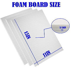 20Pack Foam Core Board, 11"x15" White Foam Board, 3/16" / 5MM Thick Mat Foam Board Center, Backing Boards for Mounting Photographs and Artwork, 3-D Modeling, Signage, Poster Making