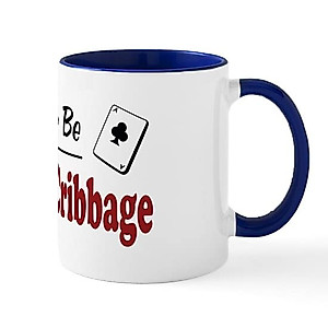 CafePress Rather Be Playing Cribbage Mug Ceramic Coffee Mug, Tea Cup 11 oz