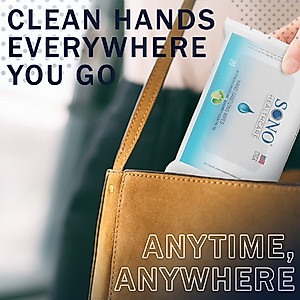 SONO Sanitizing Hand Wipes with Bergamot & Aloe Essential Oil - Stay Refreshed On-the-Go - Hand Cleaning Solution for a Pleasant and Thorough Sanitization Experience - 6 Packs of 20 Wipes Each
