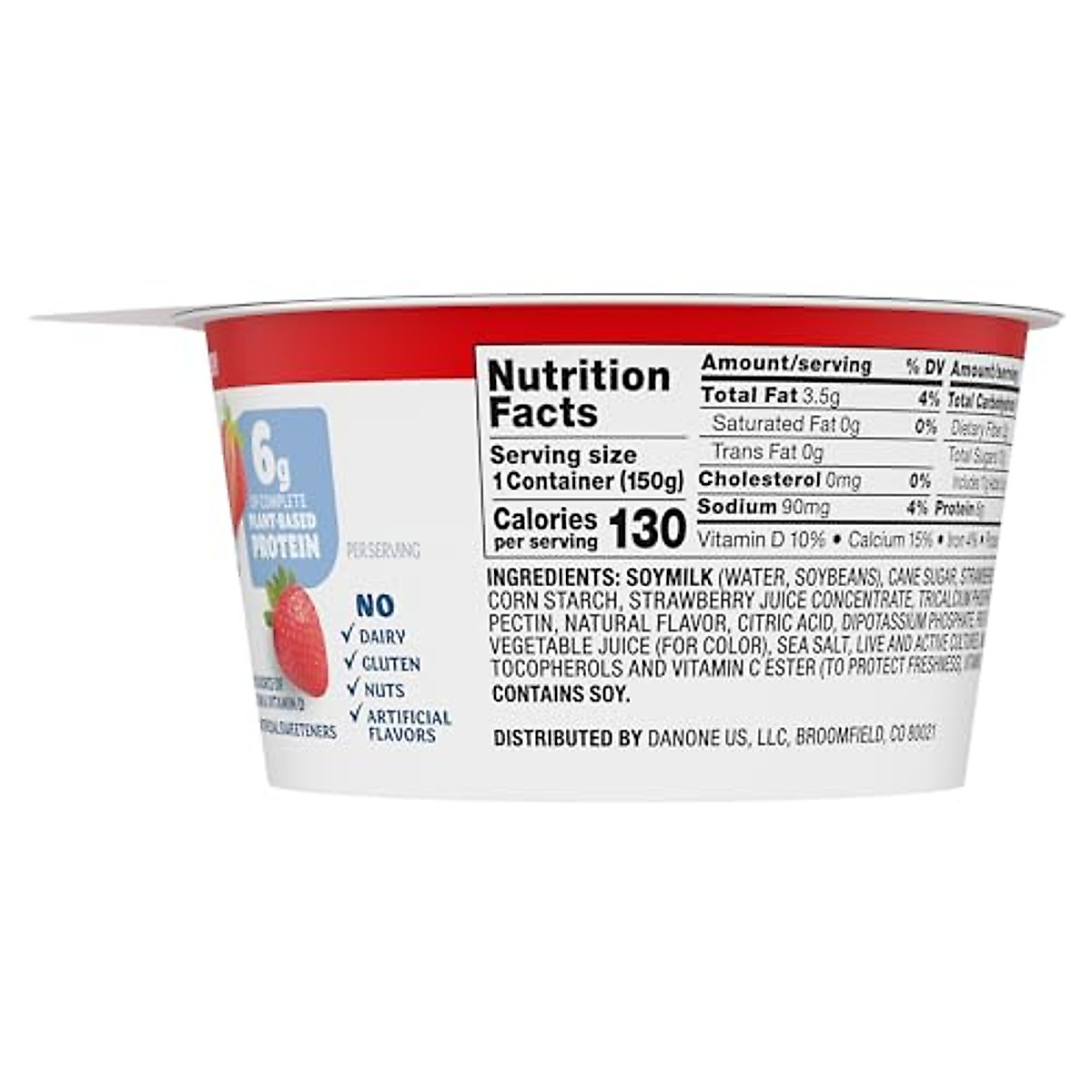 Silk Soy Milk Dairy-Free Yogurt Alternative, Strawberry, Gluten-Free, Vegan, Non-GMO Project Verified, 5.3 oz.