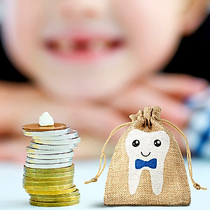 Tooth Fairy Bag Pouch for Boys and Girls to Place Under Pillow Milk Teeth Container Box for Toothfairy Tooth Holder Keepsake Gift for Kids Children Baby Shower Birthday (Blue Style)