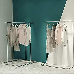 XYYXDD Metal Display Stand,Creativity Floor-Standing Large Clothes Rail Home Outdoor Drying Racks Women's Dress Hangers/Black/160 * 120Cm