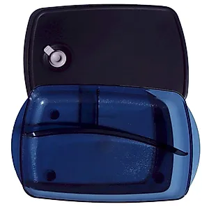 Tupperware Vent N Serve Large Shallow Divided Microwave Dish Indigo Blue Mist