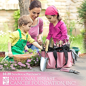 WORKPRO 12V Pink Cordless Drill Driver and Home Tool Kit and Pink Garden Tools Set