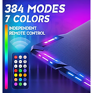 Dowinx Gaming Desk with LED Lights, RGB Gaming Computer Table with Carbon Fibre Surface, LED Home Office Desk with Remote Control, Pc Workstation with Cup Holder and Headphone Hook, Black