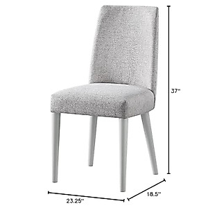 Wycian Kitchen Chair High Chair Seat, Dark Gray Chairs for Patio 1PC Solid Wood 18.50" L 23.25" W 37.00" H Living Room Bedroom Dining Rooms Garden