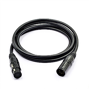 HOSONGIN 5 PIN XLR DMX Cable Adapter 20 Feet, DMX512 5PIN XLR Male to Female 5-PIN DMX Cable
