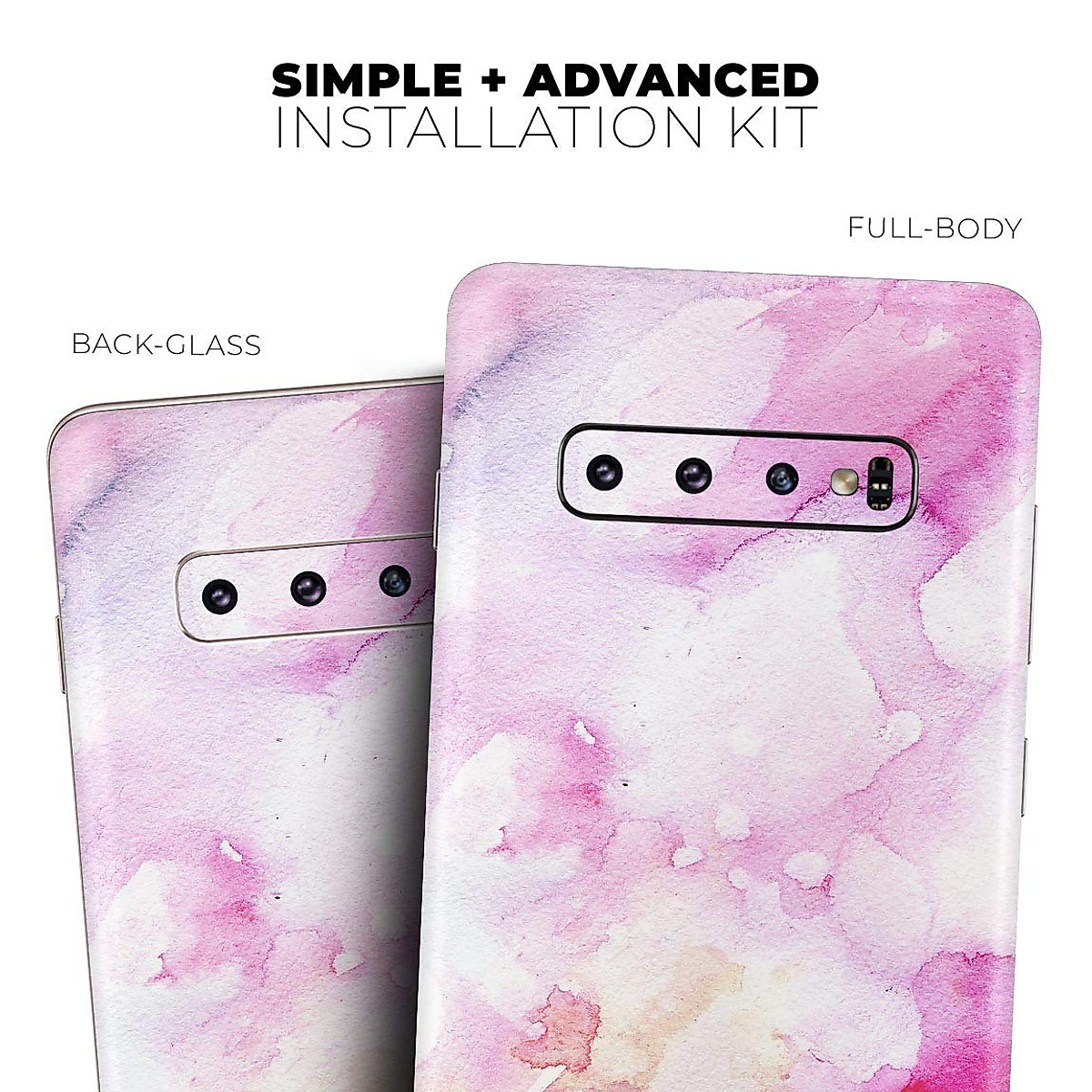 DesignSkinz Pink 32 Absorbed Watercolor Texture Protective Vinyl Decal Wrap Skin Cover Compatible with The Samsung Galaxy S20 (Screen Trim & Back Glass Skin)