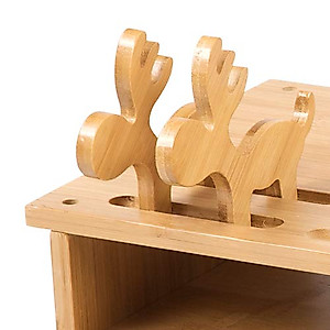Monitor Stand Riser Desk Organizer-Bamboo 2 Tier Laptop Stand with Drawers, Adjustable Desktop Storage Organizer for Computer, Printer, Cellphone-Use in Office,Home/Reduce Neck &Eye Strain(Fawn)
