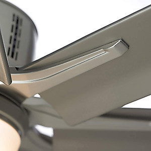 Luminance kathy ireland HOME Aira Eco LED 72 Inch Ceiling Fan | Large Indoor/Outdoor Fixture with Integrated Lighting | Modern 8 Blade Design with 6-Speed Wall Control | Damp Rated, Platinum