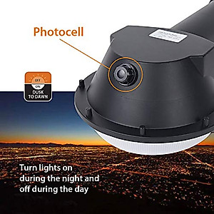 NATURALED 25 watt -120-277volt - Outdoor LED Barn Light Dusk-to-Dawn Security Yard Light with Photocell - 4000K, Set of 4