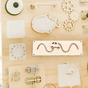 Gazechimp Kids Busy Board Walkway Slide Toy DIY Accessories Learning Skill Wooden Puzzle Sensory Toy Activity Center Board for Children Toddler - Car