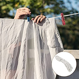 MOUYAT 328 Ft x 1/4 Inch Natural Cotton Rope, White Clothesline Cotton Cord, All Purpose Braided Cotton Cord Utility Rope for Clothes Hanging, Macrame, Plant Hanger, Knitting Crafts