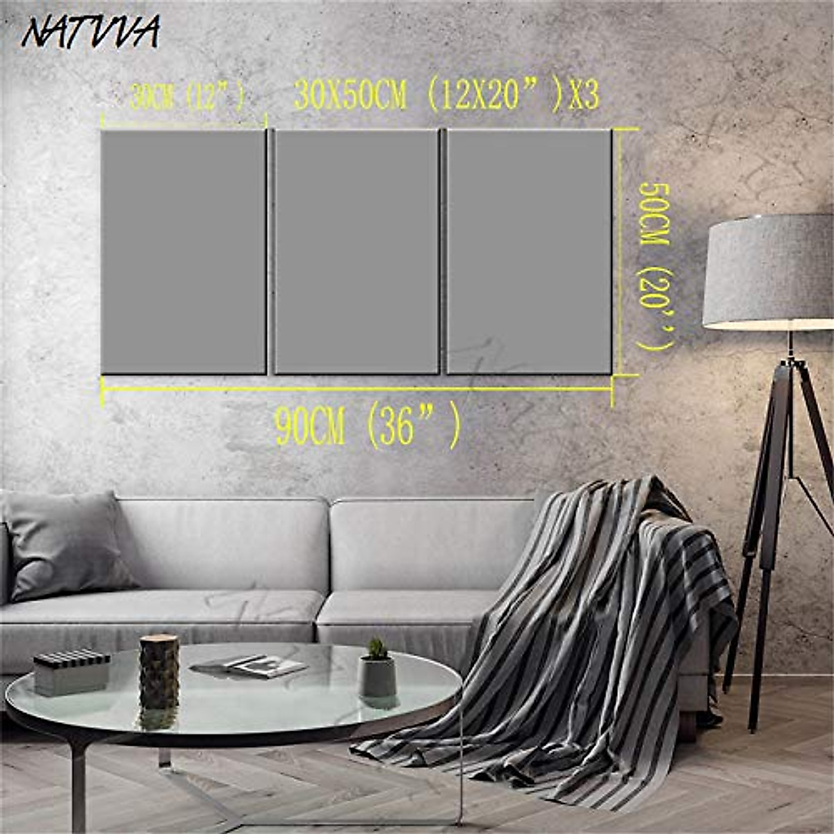 NATVVA Minimalist Large Canvas 3 Pieces Let's Stay Home Poster Motivational Wall Art Painting Family Quote Pictures Gifts Artwork for Office Home Decor Framed Ready to Hang