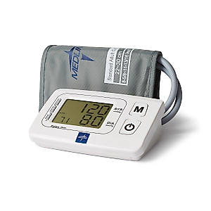 Medline Elite Small and Compact Automatic Digital Blood Pressure Monitor with Adult Upper Arm Cuff (fits arms 22-30 cm), Batteries Included, MDS1001