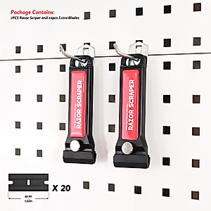 EHDIS 2PCS Plastic Razor Blade Scraper with Blade Storage Box Plastic Scraper Tool with 20pcs Double Edged Plastic Blades for Adhesive Remover,Gasket Labels Decal and Sticker Remover from Glass,Window