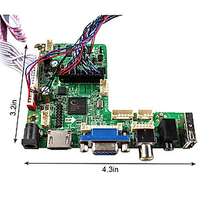 FanyiTek HD-MI VGA USB AV LVDS Control Board VS-M53V2.0 for 15.6" 17.3" 1920x1080 N156HGE-L11 N173HGE-L21 LP173WF1 B173HW01 40pin WLED LCD Screen