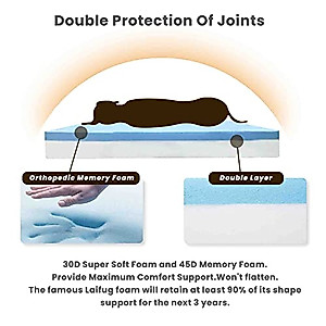 Laifug Memory Foam Oval Dog Bed (54x36x9Inch, Brown), Orthopedic Dog Bed for X-Large Dogs with Durable Waterproof Liner & Removable Washable Cover & Nonskid Bottom