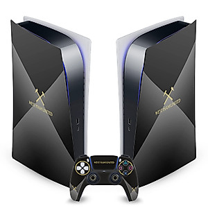 Head Case Designs Officially Licensed West Ham United FC Black & Gold Art Vinyl Faceplate Gaming Skin Decal Compatible With Sony PlayStation 5 PS5 Digital Edition Console and DualSense Controller