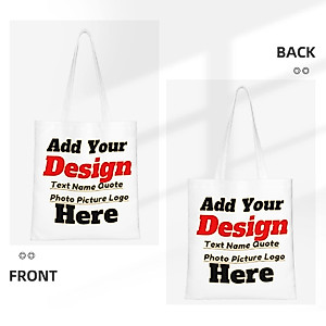 Customize Tote Bag Custom Canvas Tote Shopping Bag Your Own Logo Picture Text Name Personalized Gifts For Business Travel Birthday Wedding Holiday