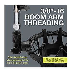 Knox Gear Shock Mount - Microphone Shock Mount for Blue Yeti & Yeti Pro - Shock Mount Mic Holder for Anti Vibration Noise Isolation - Mic Shock Mount Blue Yeti Boom Arm Compatible Mic Stand