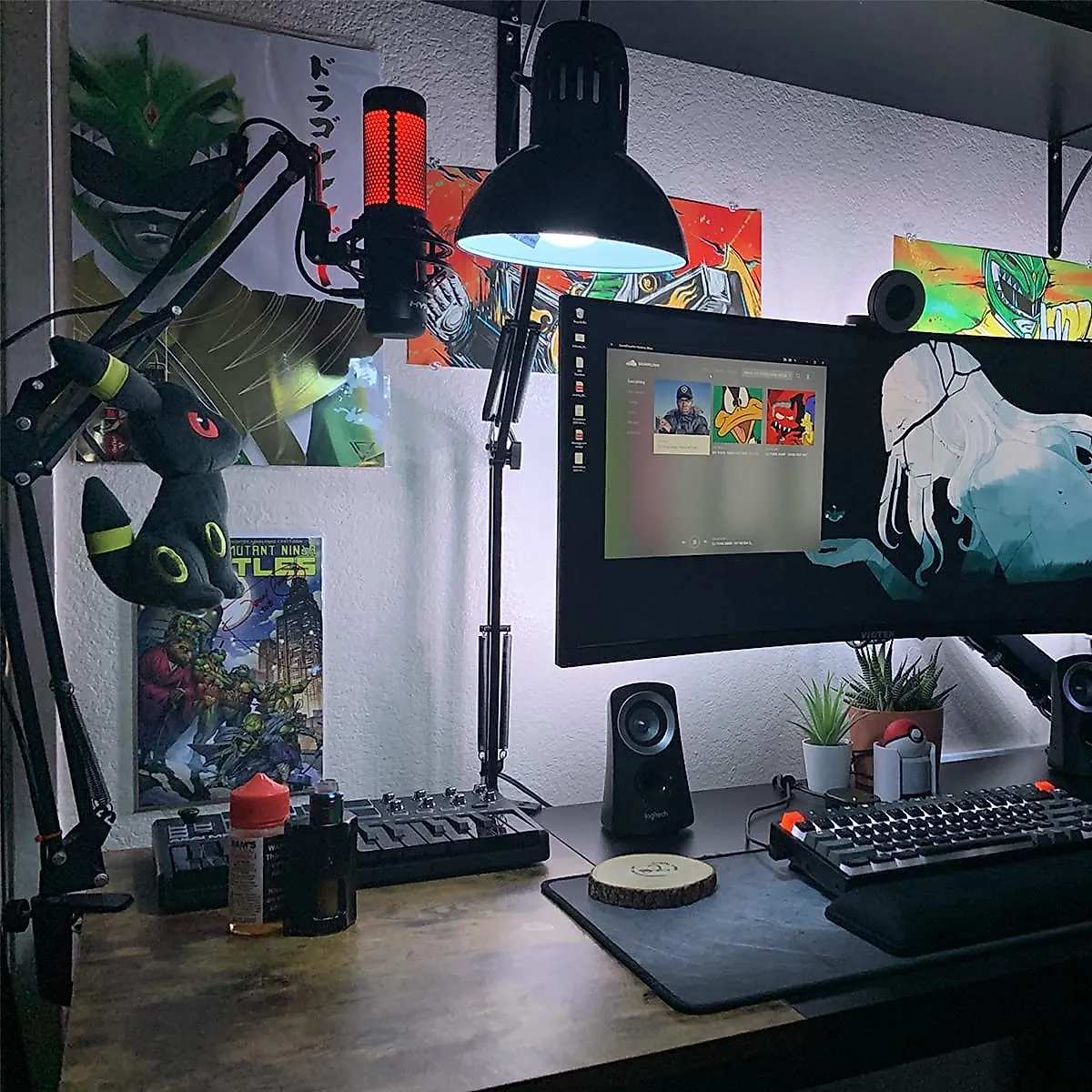 Boom Arm For Hyperx Quadcast Microphone, Adjustable Suspension Mic Scissor Stand, For Studio Recording & Broadcasting Compatible with Hyper X QuadCast S Mic By YUZUHOME