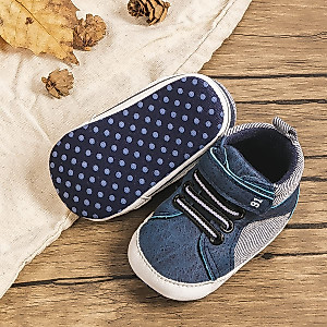 CENCIRILY Baby Boys Girls High Top Sneakers Soft Soles Anti Skid Infant Ankle Shoes Toddler Prewalker First Walking Crib Shoes