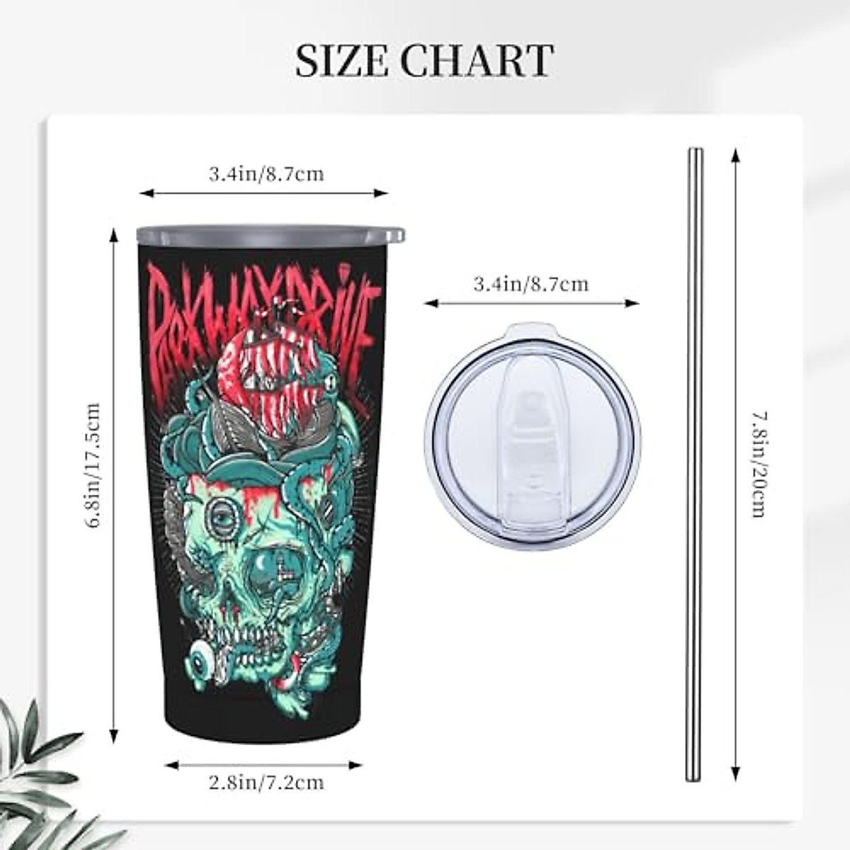 HIKTIEK Parkway Musics Drive Stainless Steel Insulated Car Sippy Cup With Lid Travel Mug for Cold Hot 20 oz