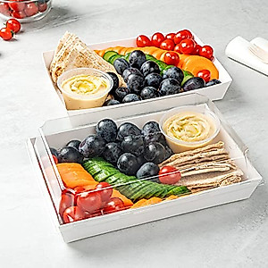 Restaurantware Matsuri Vision 9 x 6 x 1.5 Inch Large Sushi Trays 100 Greaseproof Sushi Packaging Boxes - Lids Sold Separately Disposable White Paper Sushi Containers For Entrees Or Desserts