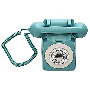 dsfen Desktop Corded Phone 80s Vintage Retro Style Telephone Desk Landline Phone Support Ring Volume Control for Home Office Business Hotel Cafe Bar Old Fashioned Decoration