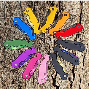 Blue Steel Personalized Laser Engraved Pocket Knife, Rescue Pocket Knife with 3.25-Inch Stainless Steel Blade, Glass Breaker Tip, Belt Cutter, and Pocketclip, Color - (Light Pink)