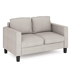 Furinno Bayonne Modern Upholstered Loveseat/Sofa Couch for Living Room, Fog