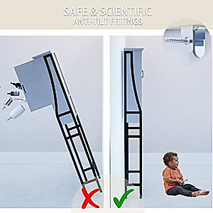 MXARLTR Over The Toilet Storage Cabinet, Over Toilet Bathroom Organizer with Barn Doors Above Toilet Storage Cabinet Rack Spacesaver Cabinet Behind Toilet Bathroom Organizer (Gray)