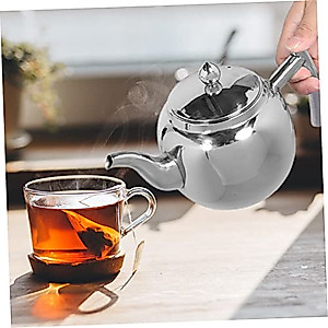 FELTECHELECTR 1pc Stainless Steel Teapot Tea Kettle Tea Maker Pot Coffee Espresso Machine Drip Coffee Maker Blooming Tea Containers Heating Water Pot Water Boiling Container Tea Strainer